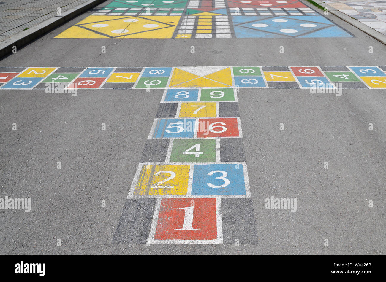 Hopscotch court hi-res stock photography and images - Alamy