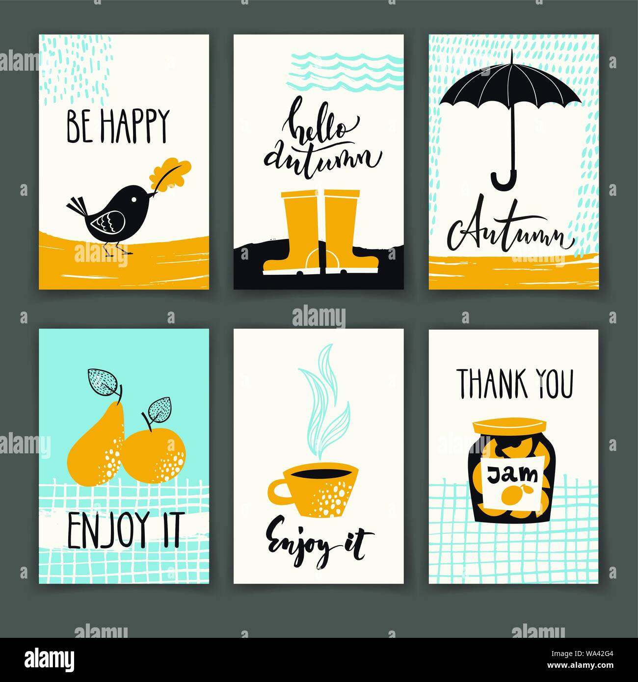 Autumn calligraphic text Stock Vector Images - Alamy