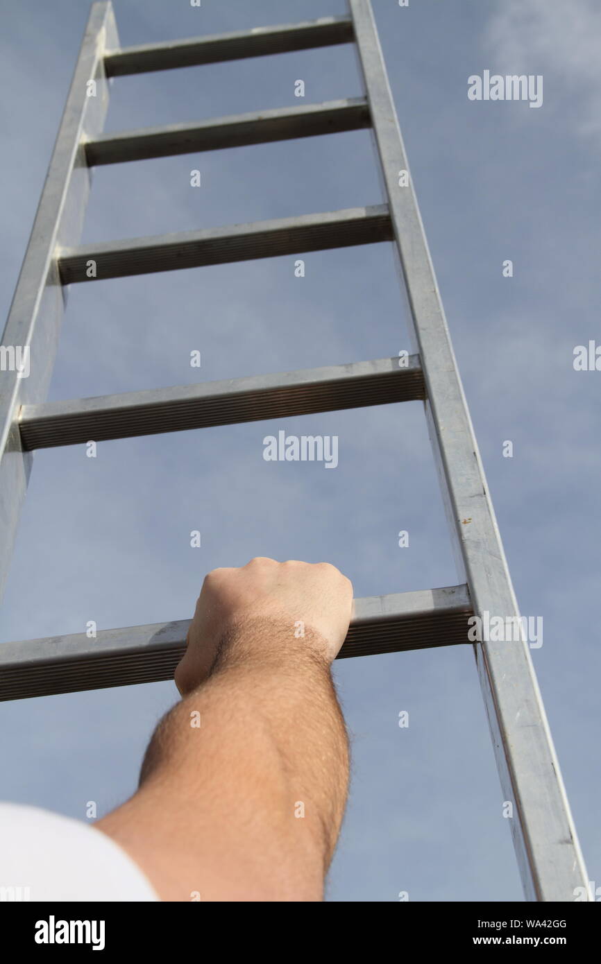 Ladder sky success rise clouds hi-res stock photography and images - Alamy