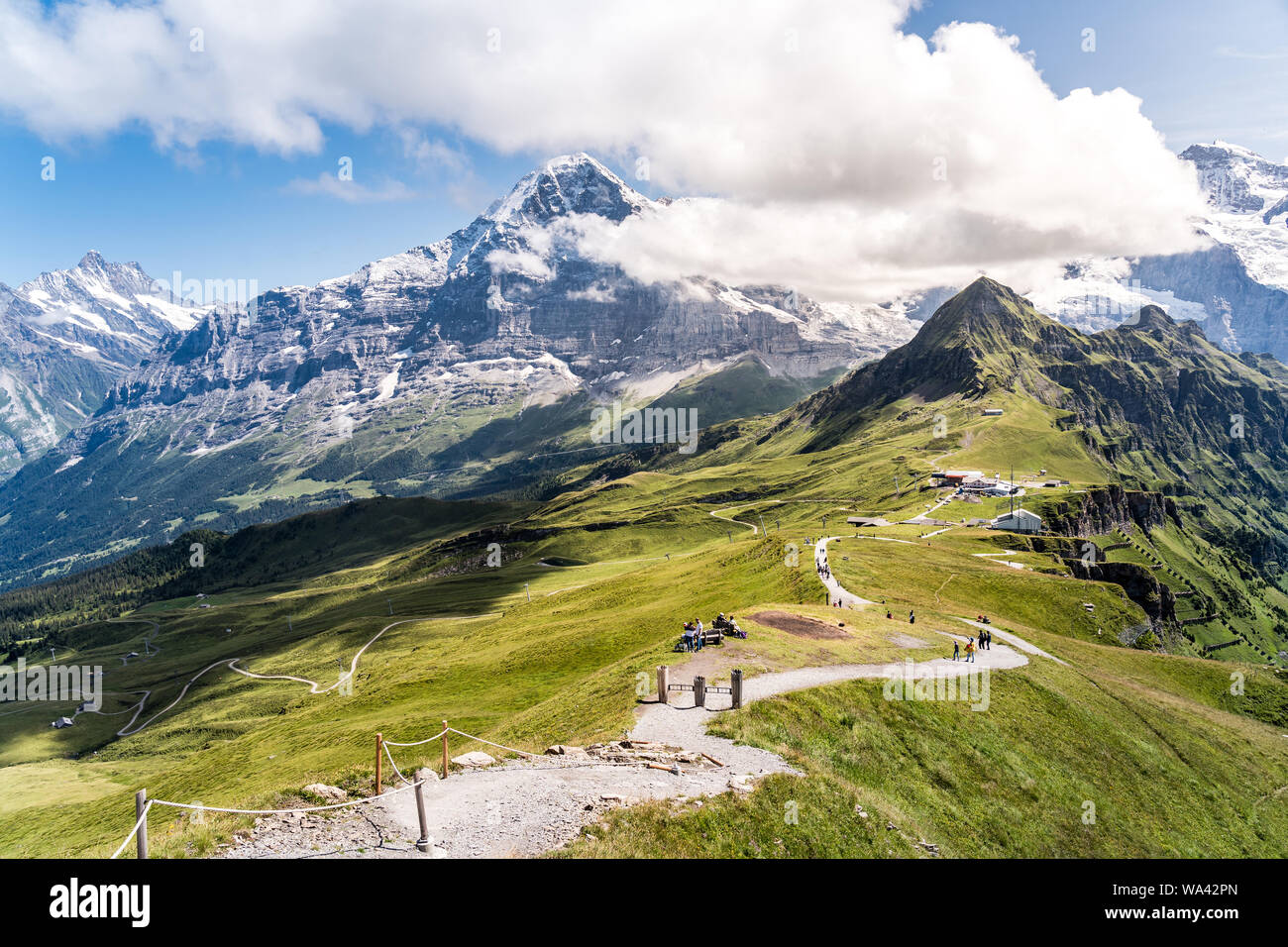Hiking trail from Männlichen to Mount Eiger, Grindelwald, Bernese ...
