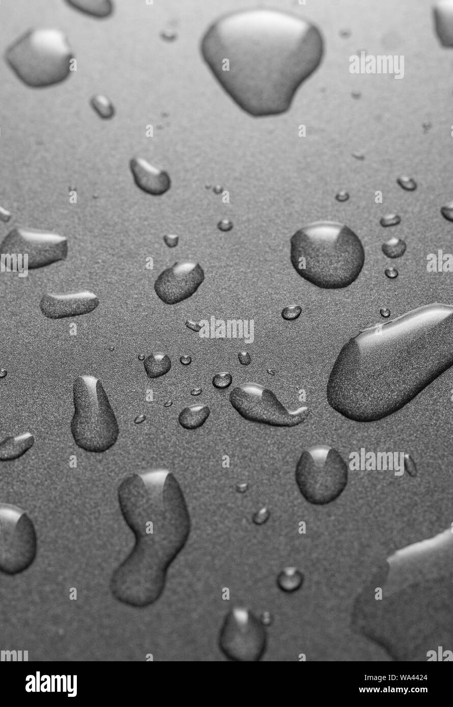 Raindrop on wet surface Black and White Stock Photos & Images - Alamy