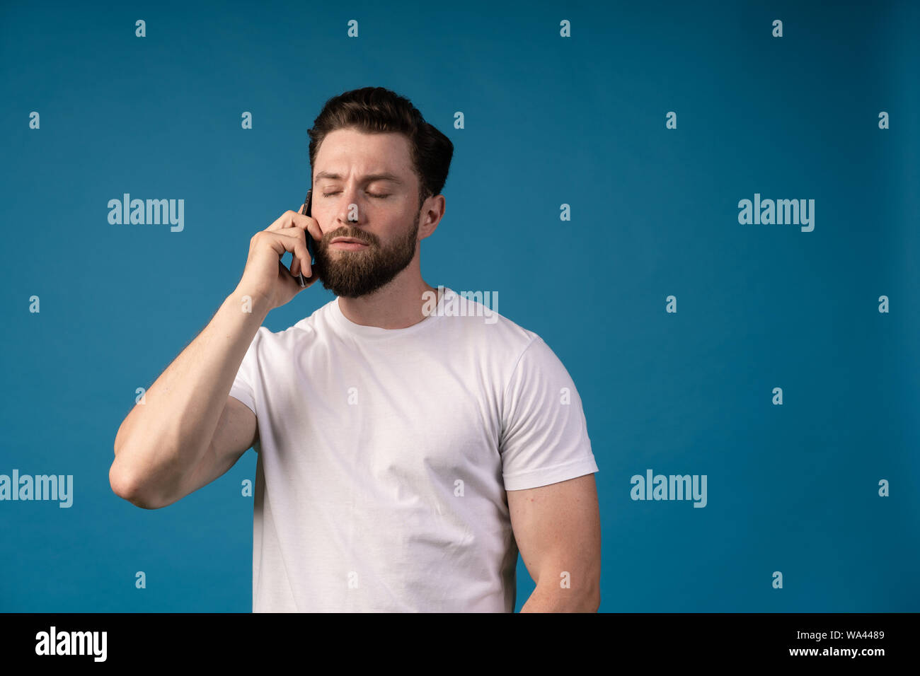 Closeup portrait, upset, sad, depressed, unhappy worried young man ...