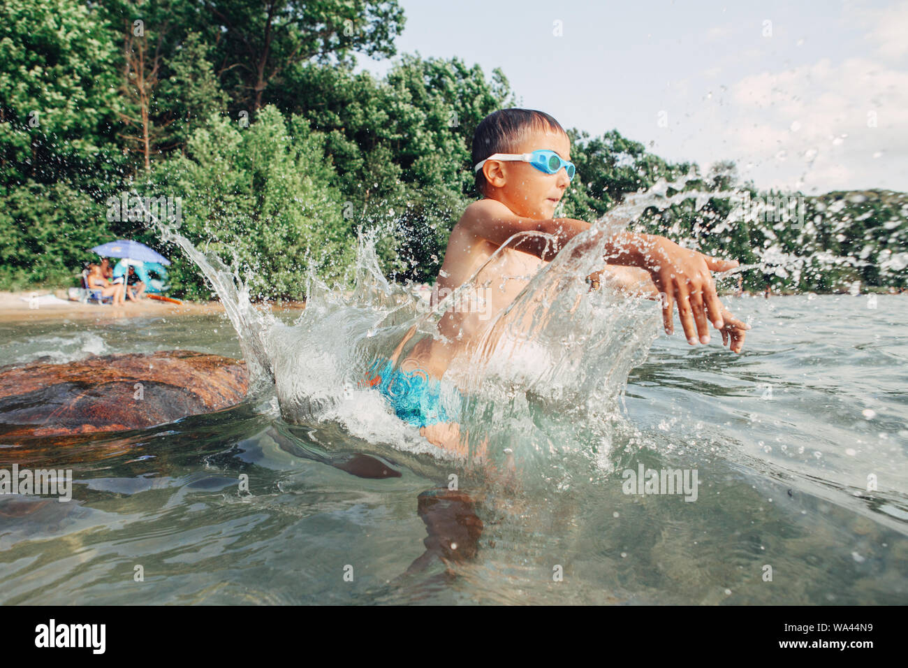 Boy Diving Into River High Resolution Stock Photography and Images - Alamy