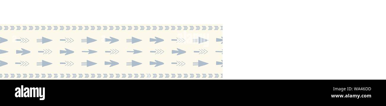 Seamless border of arrows in one direction design. A hand drawn vector ...