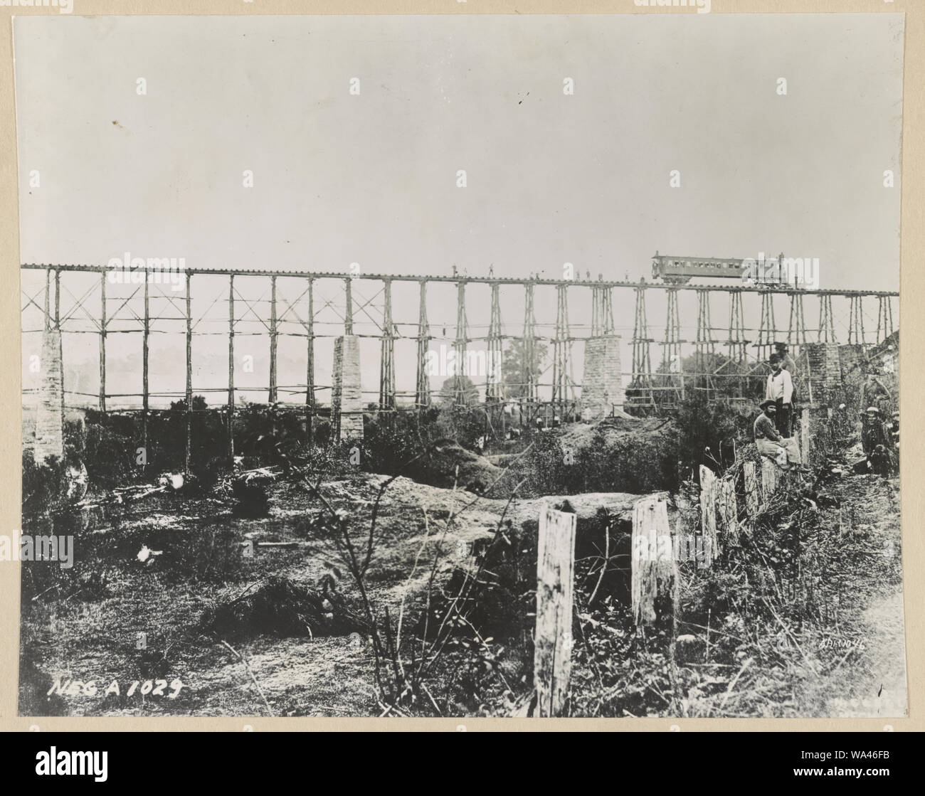 Bridge over Running Water Creek destroyed during the Civil War Stock ...
