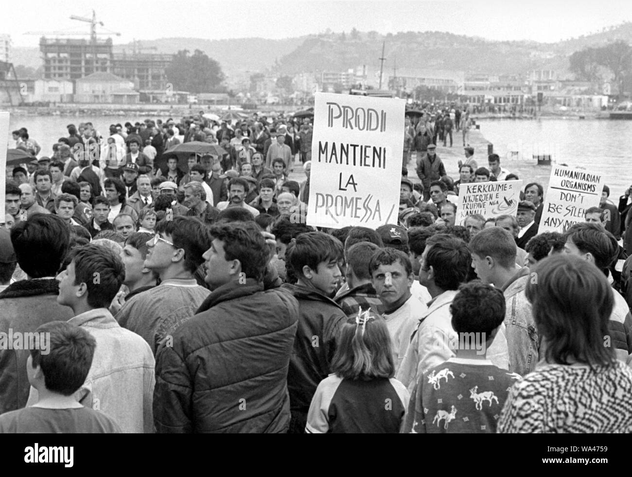 Albania, Vlora, April 1997, demonstration in memory of the tragedy of ...