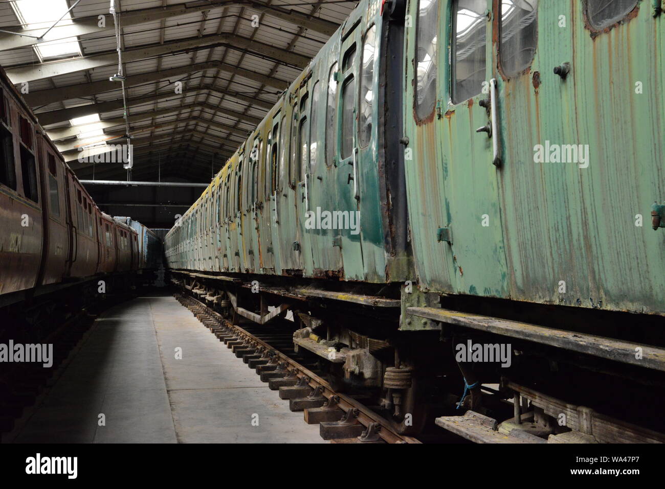 Scrap railway carriages hi-res stock photography and images - Alamy