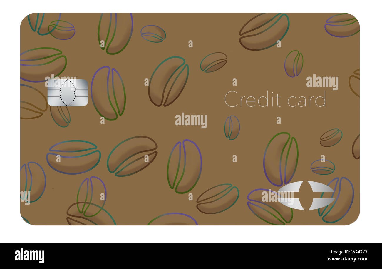 Coffee bean design on a dining credit card Stock Photo - Alamy