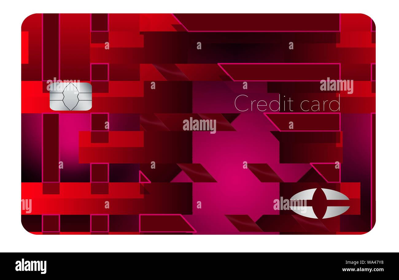 Red colorful patterned credit card contemporary design Stock Photo - Alamy