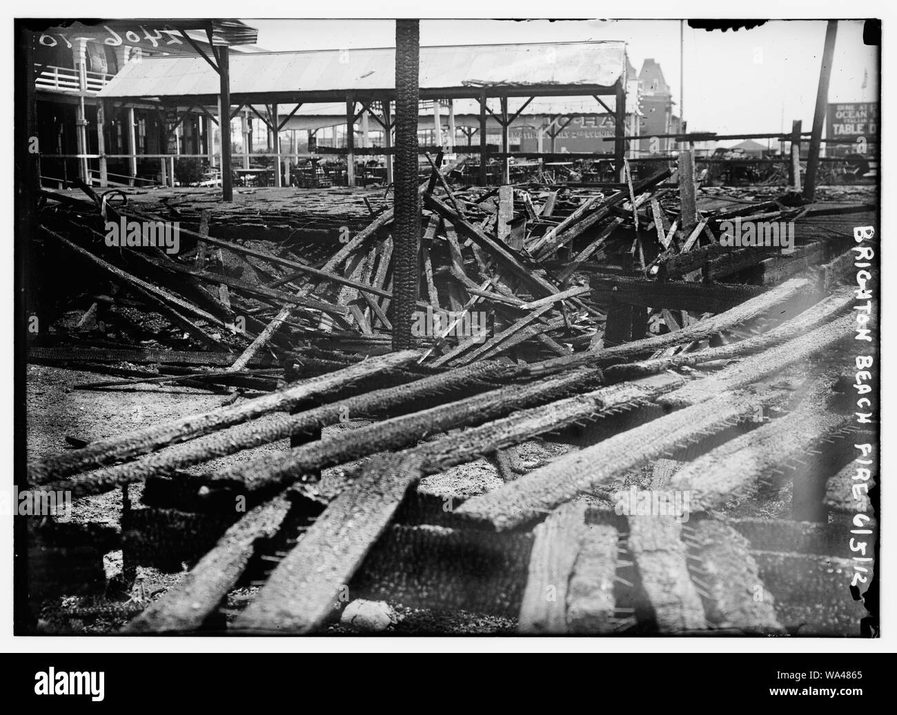 Brighton beach fire Black and White Stock Photos & Images - Alamy