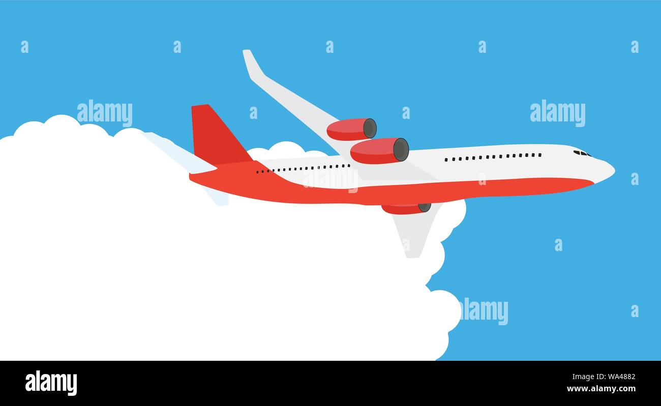 Flying airplane express delivery shipping concept. Vector Illustration ...
