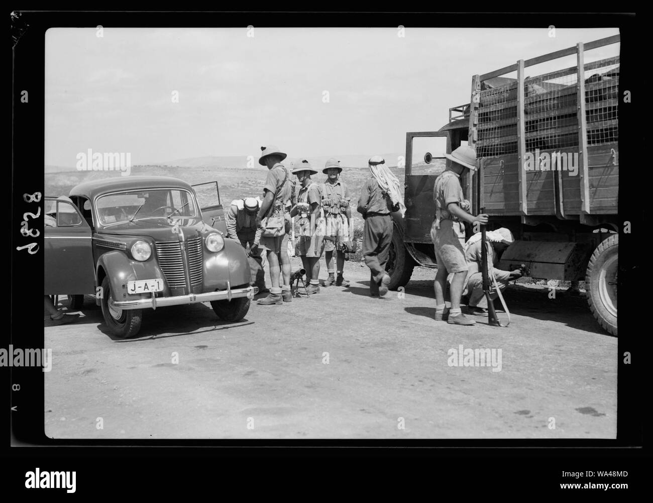 British Military Camp at klm. 41, Lubban-Nablus Rd. Troops of the Black ...