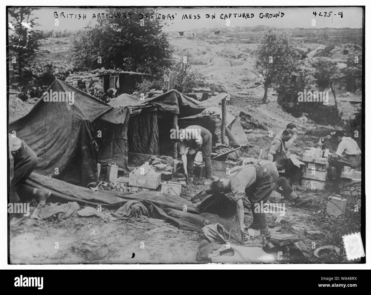 British artillery officers' mess on captured ground Stock Photo - Alamy