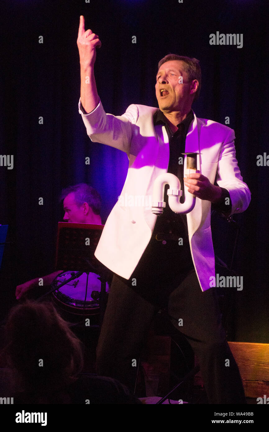 15 August 2019 - London, UK - Martin Soan with his props performing ...