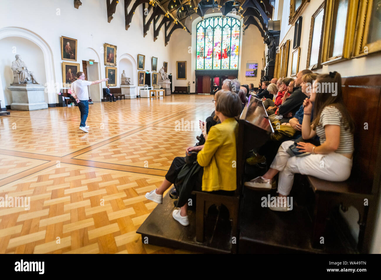 Edinburgh, UK. Sat 17th August 2019. Artist Nathan Coley speaking about ...