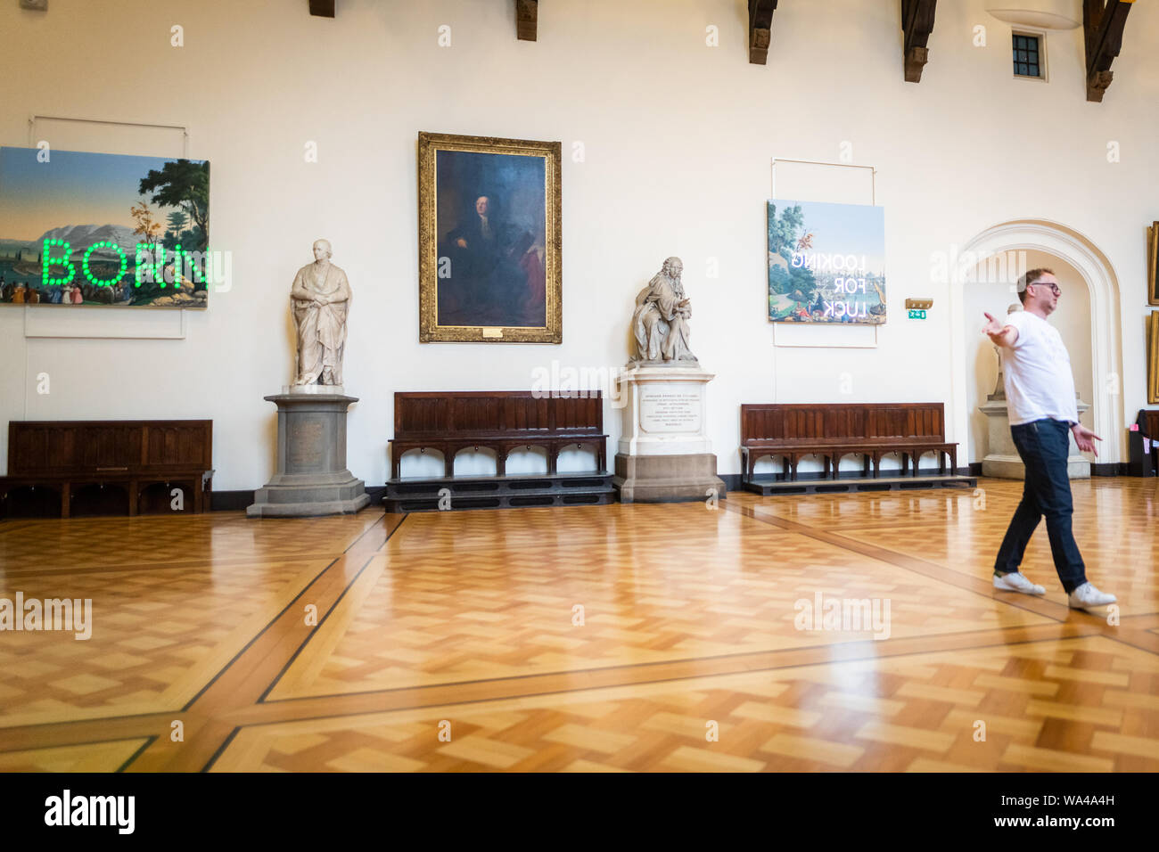 Edinburgh, UK. Sat 17th August 2019. Artist Nathan Coley speaking about ...