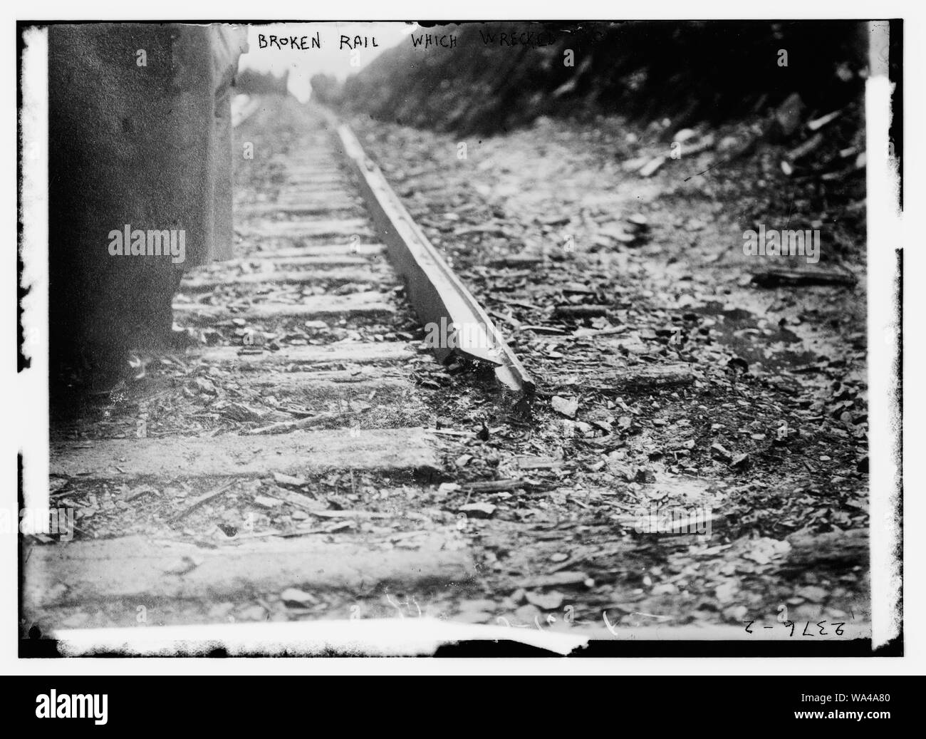 Broken rail which wrecked 20th Century Stock Photo - Alamy