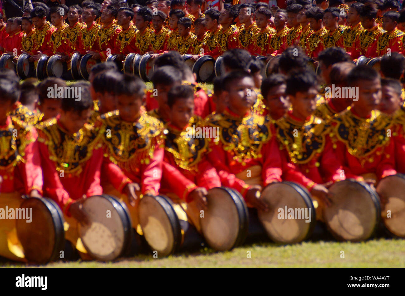 Dancers perform a traditional Acehnese dance at the Persada field in ...