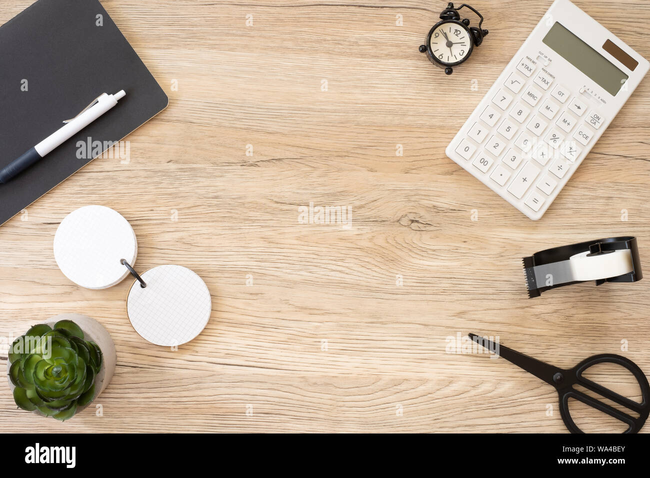 Wood School Desk Top View