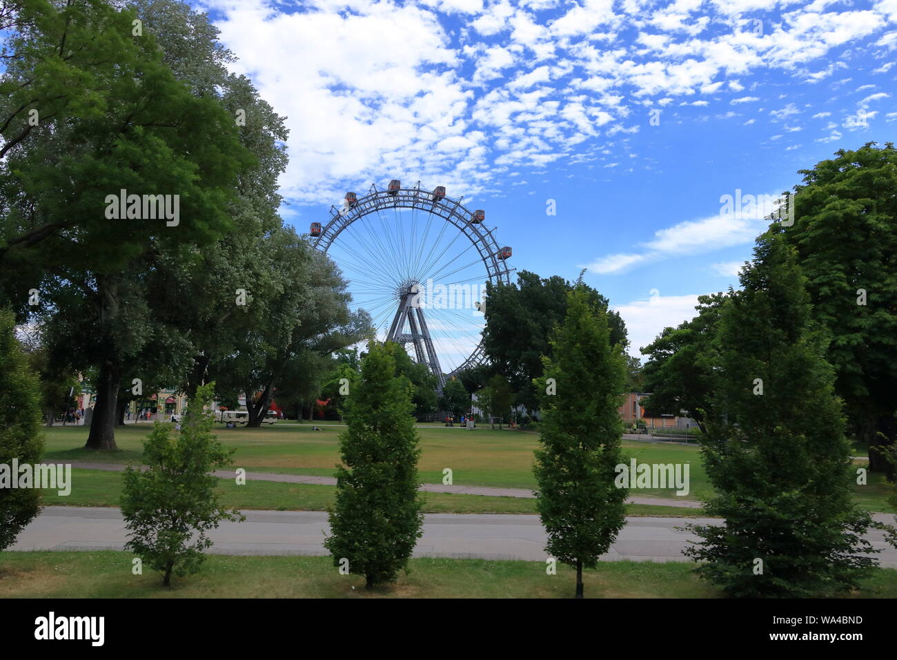 The historic giant wheel of vienna at prater entertainment park hi-res ...