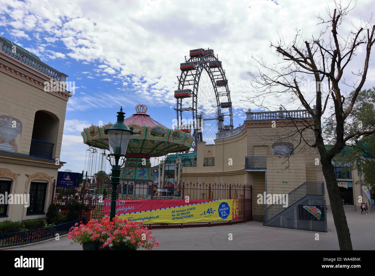 The historic giant wheel of vienna at prater entertainment park hi-res ...