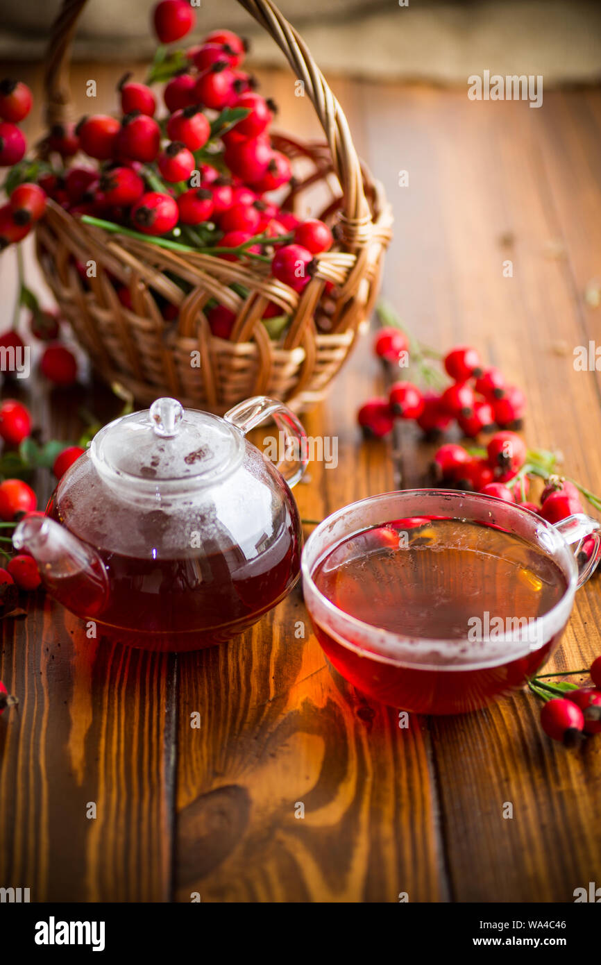 hot tea from medicinal fruits of red ripe rosehip Stock Photo - Alamy