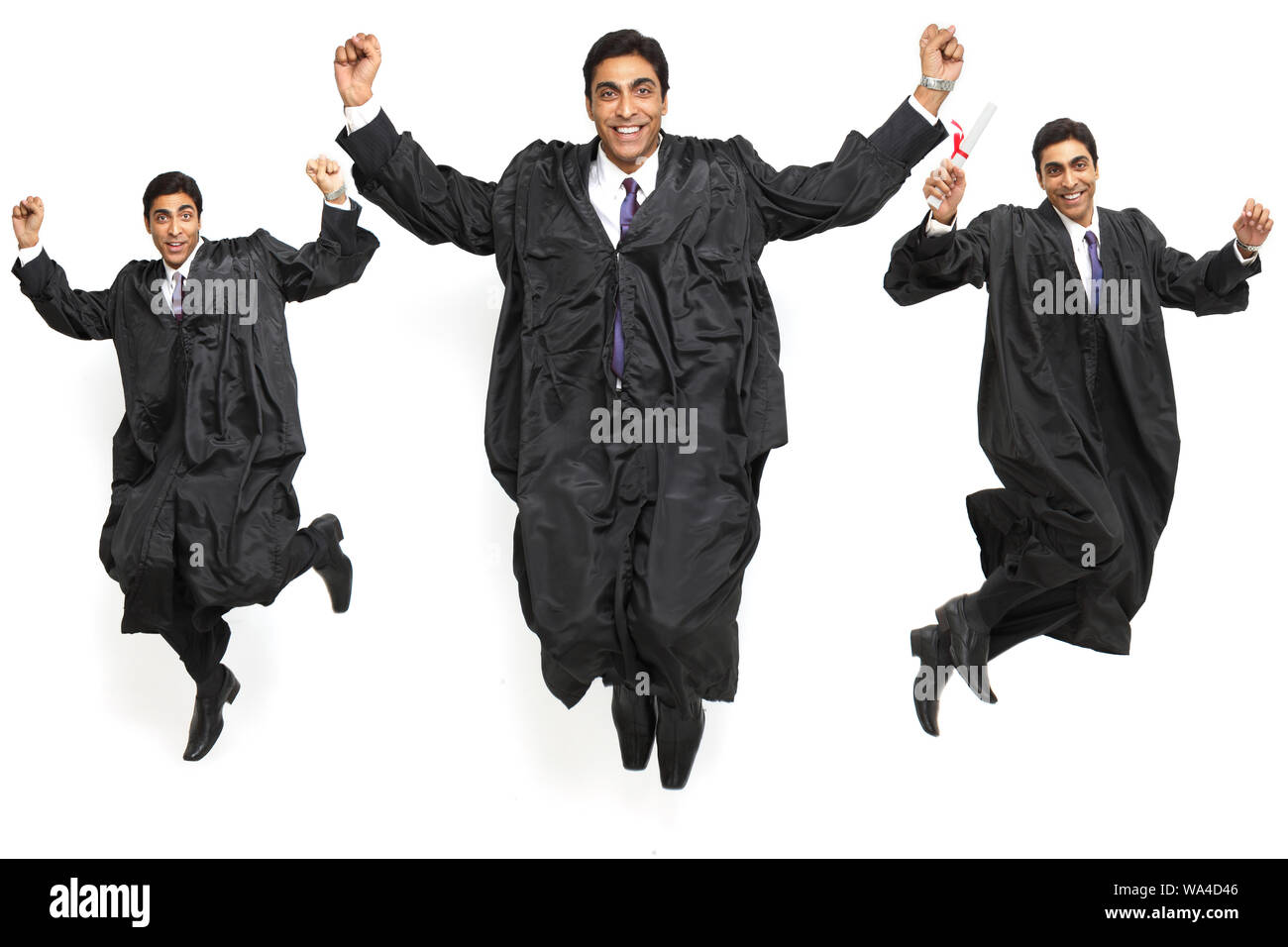 Multiple images of a male lawyer celebrating his success Stock Photo ...