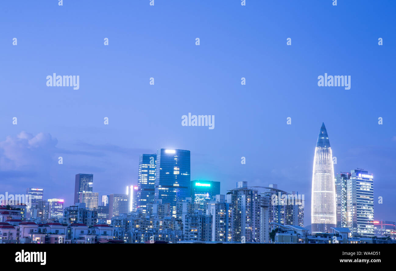Shenzhen nanshan district at night Stock Photo - Alamy