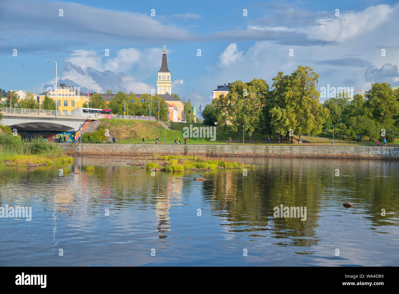 Oulu Cathedral (Oulun tuomiokirkko) seen from Kuusisaari Island Stock ...