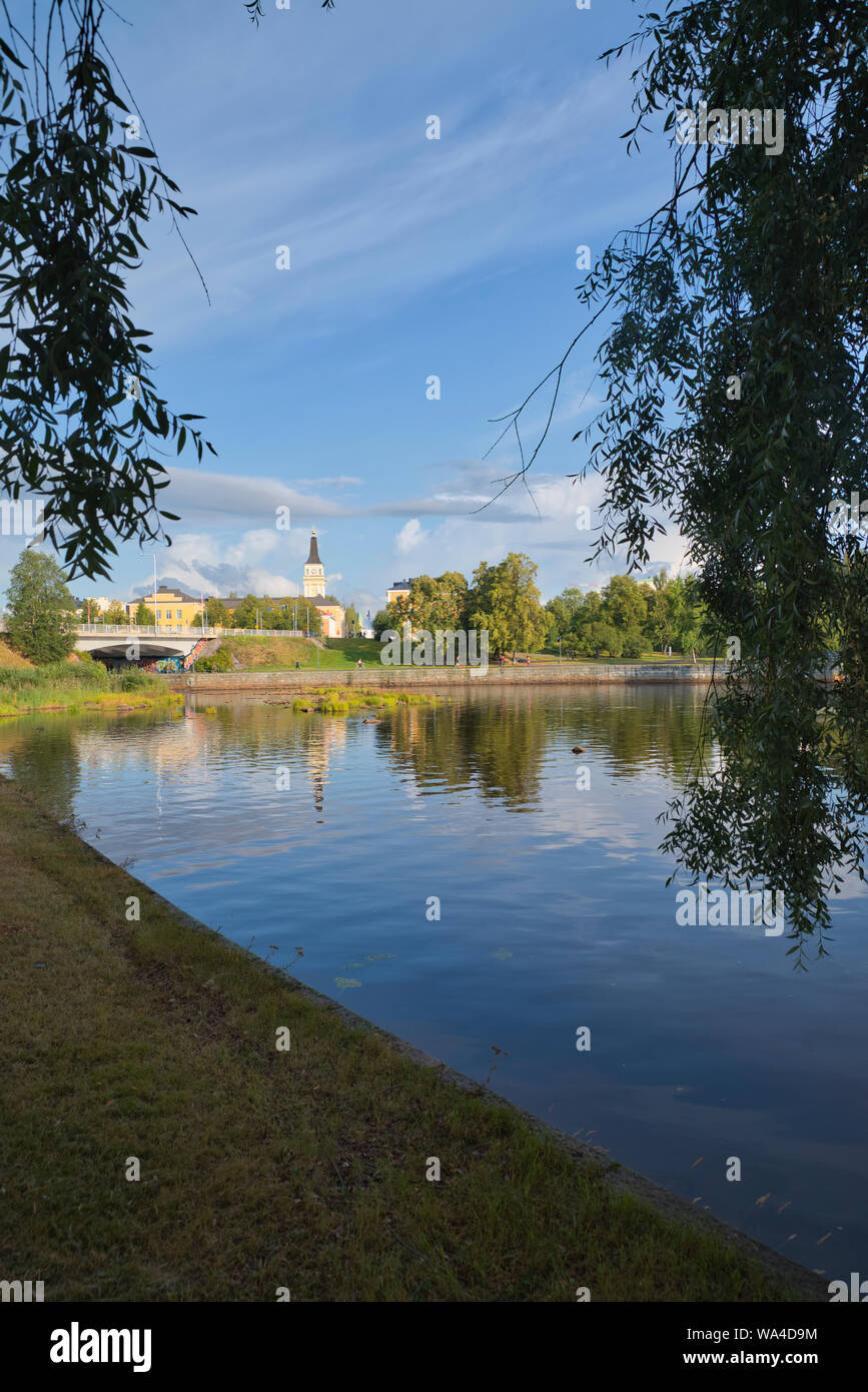 Oulu Cathedral (Oulun tuomiokirkko) seen from Kuusisaari Island Stock ...