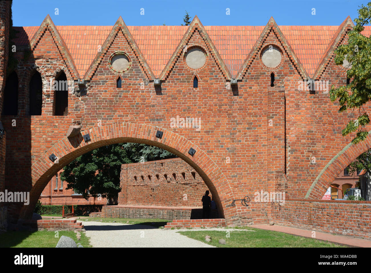 Old city wall of Torun from the 13th century - Poland Stock Photo - Alamy