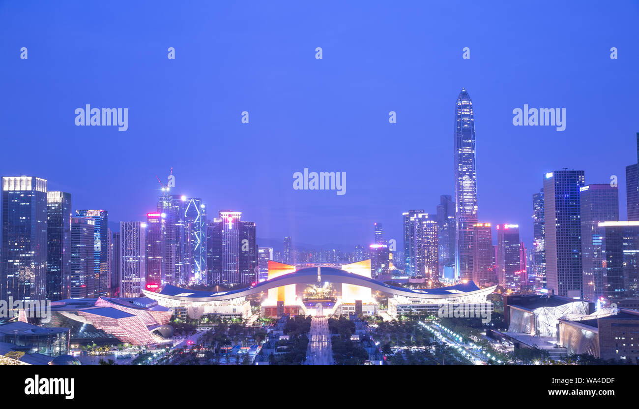 Shenzhen futian central district at night Stock Photo - Alamy