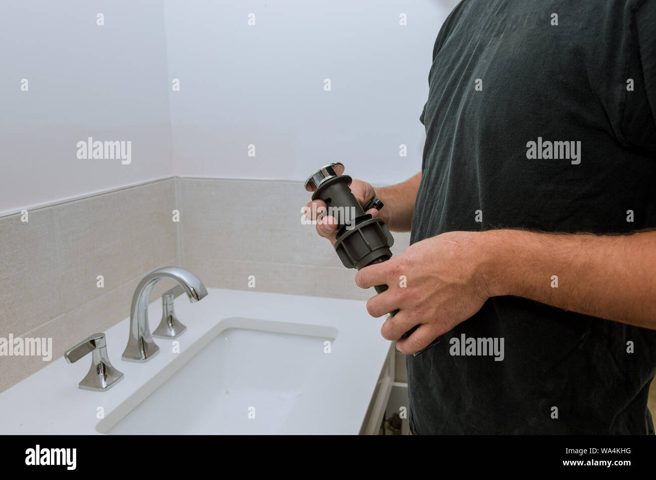 Installing new drain hi-res stock photography and images - Alamy