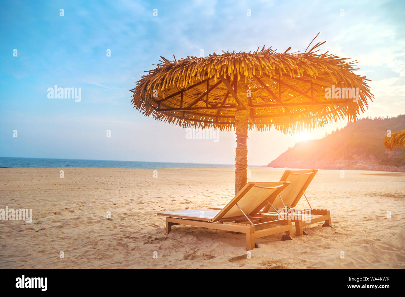 Leisure bench on the beach Stock Photo - Alamy