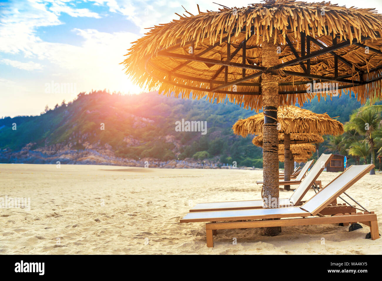 Leisure bench on the beach Stock Photo - Alamy