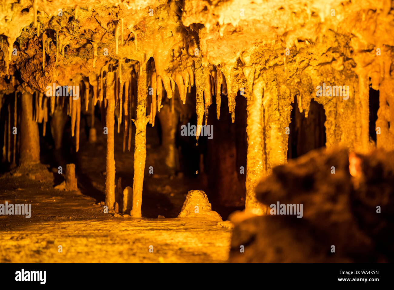 Cave interior lighted hi-res stock photography and images - Alamy