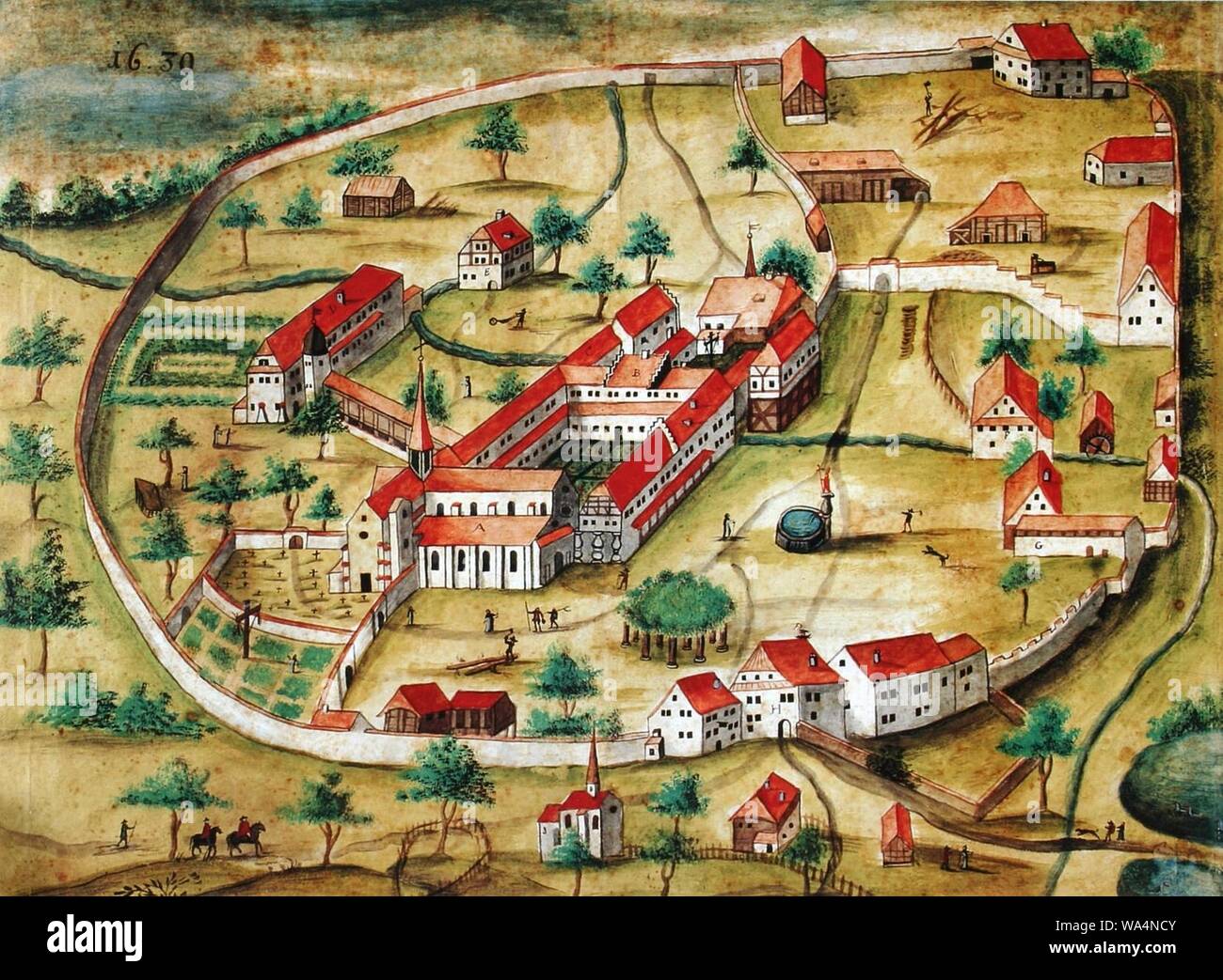 Die mittelalterliche Klosteranlage von Nordwesten Kloster Sankt Urban ...