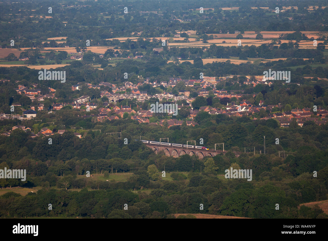 Virgin trains class 390 Pendolino train crossing Congleton viaduct ...
