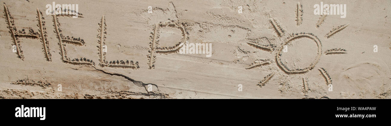 Help me the inscription on the sand. Please help me. On a tropical ...