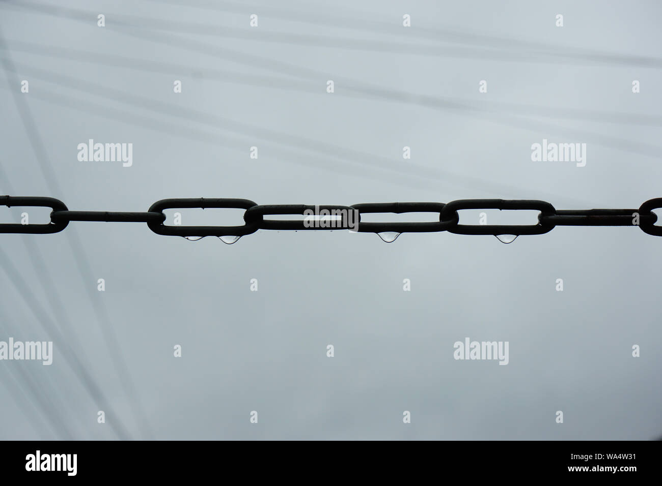 The chains with water droplets Stock Photo - Alamy