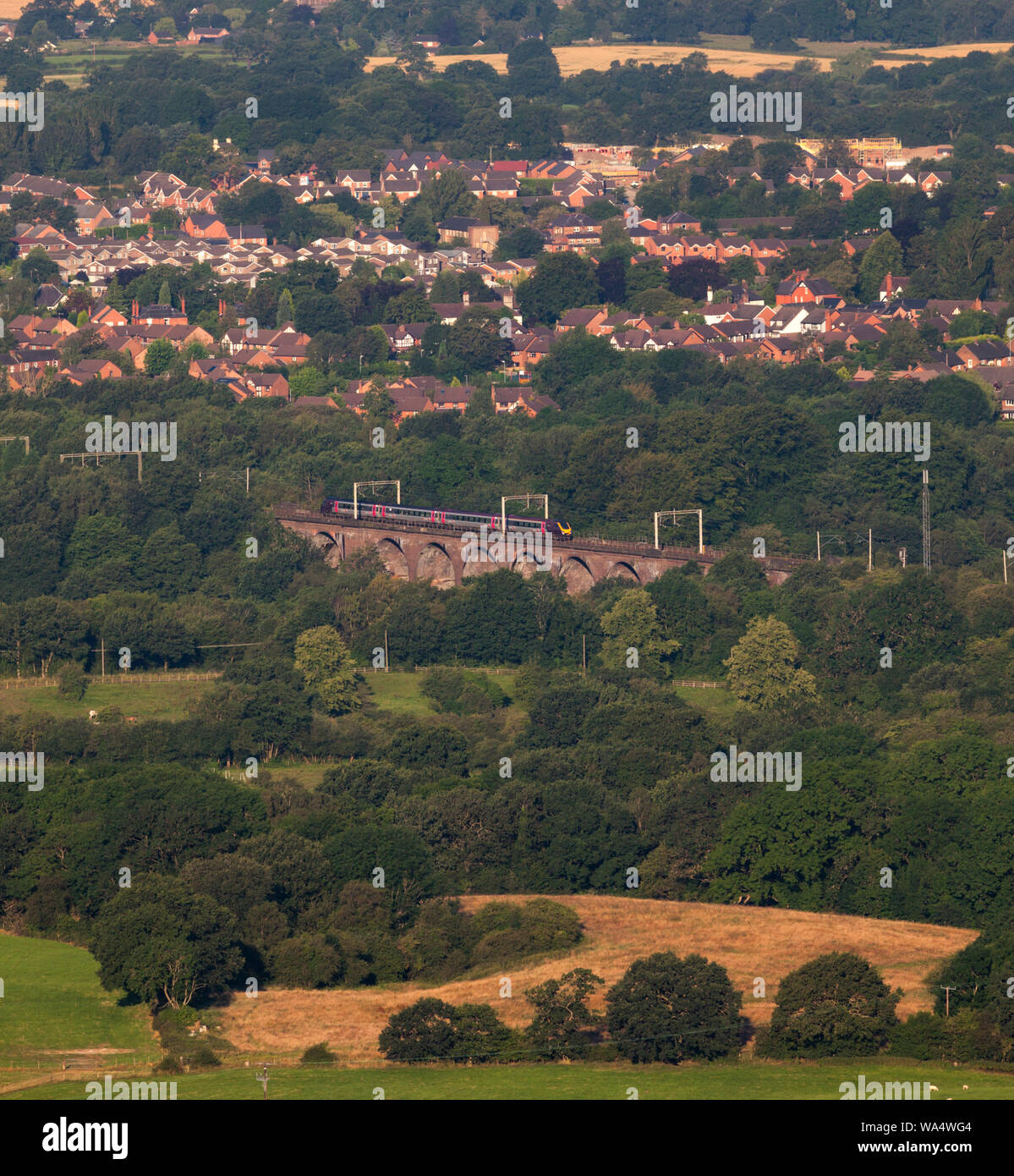 Crosscountry Trains class 221 voyager train crossing Congleton viaduct ...