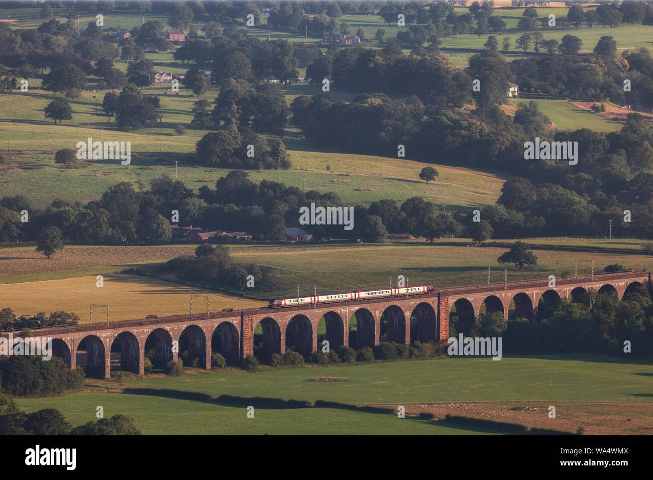 Crosscountry Trains voyager train crossing North Rode viaduct, north of ...
