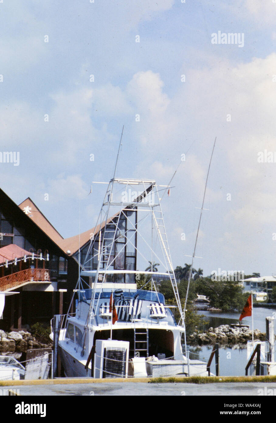 1977-1978 - boat docked in a marina in Florida during the late 1970s ...