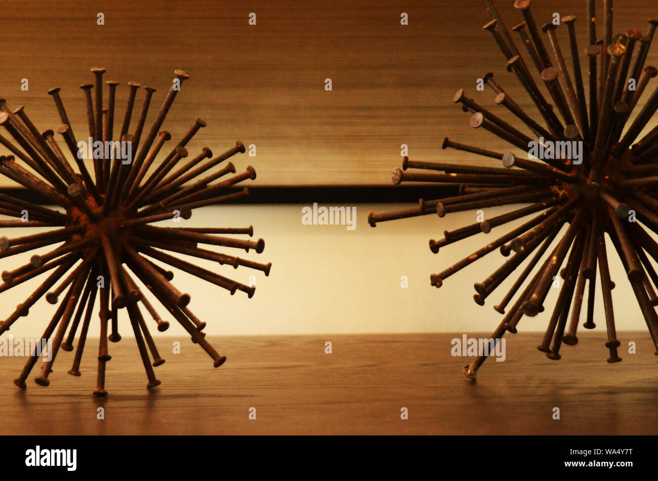 SPHEREROID: Metal nails bound together in a 360 degree spherical shape ...