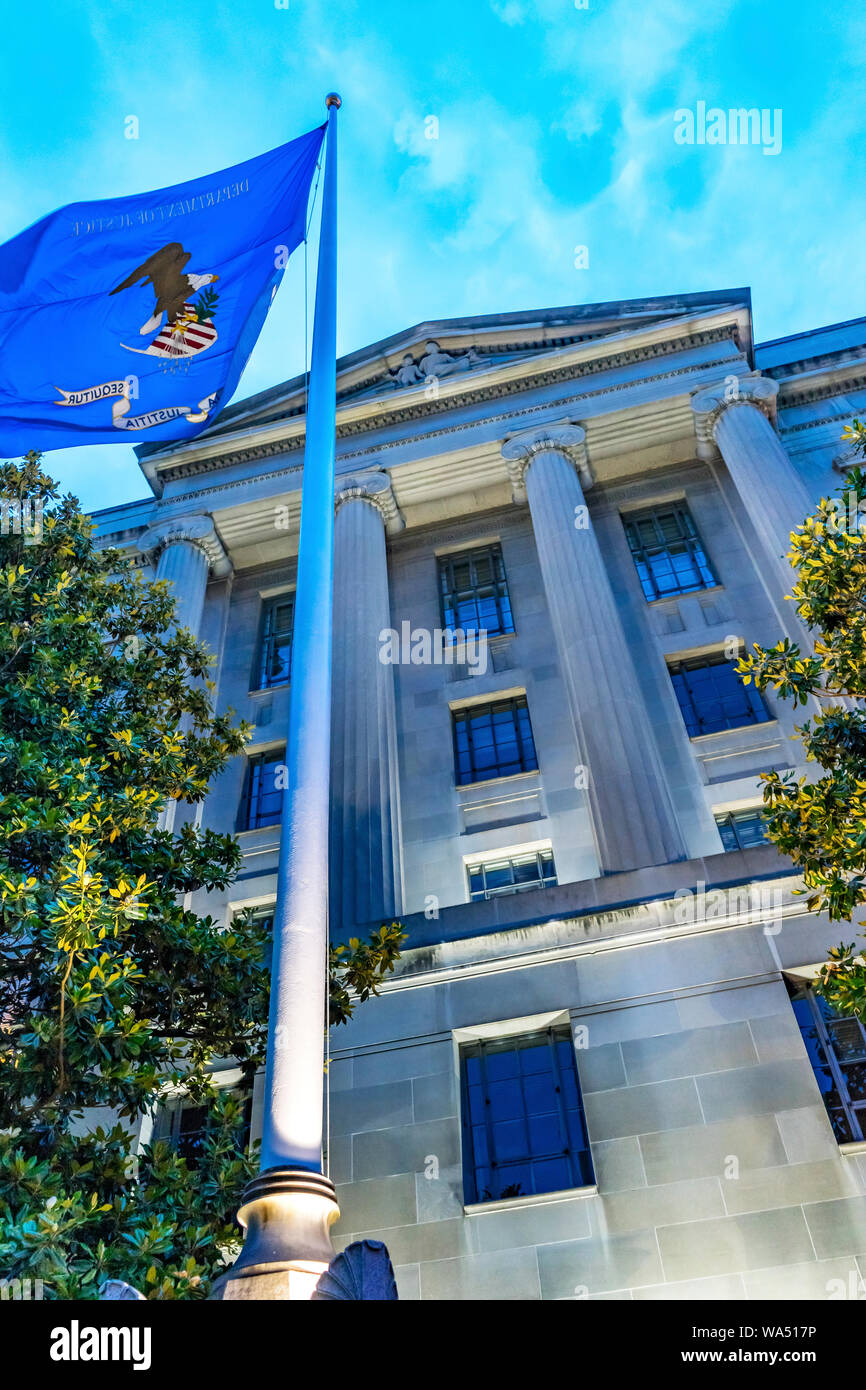 Facade Robert F Kennedy Justice Department Flag Building Pennsylvania ...