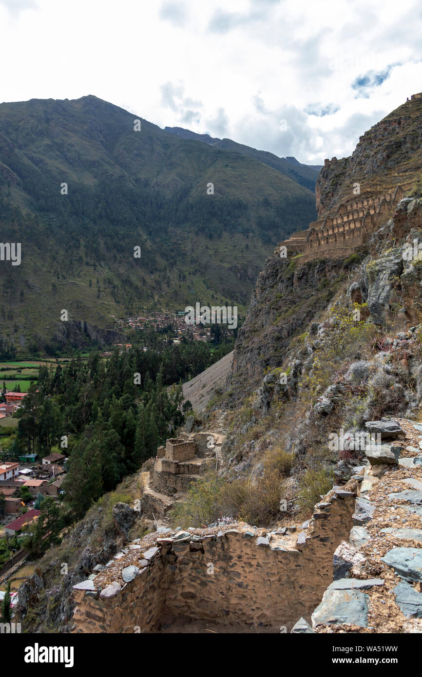 Ollantaytambo Inca archaeological site in southern Peru : a massive ...