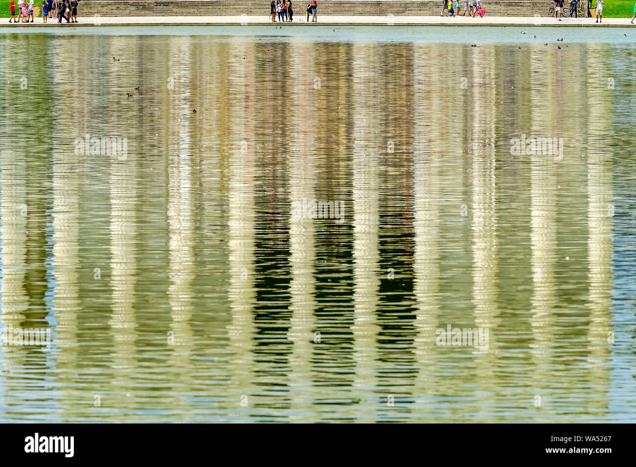 Abstract Background Reflection Lincoln Memorial Reflecting Pool Columns ...