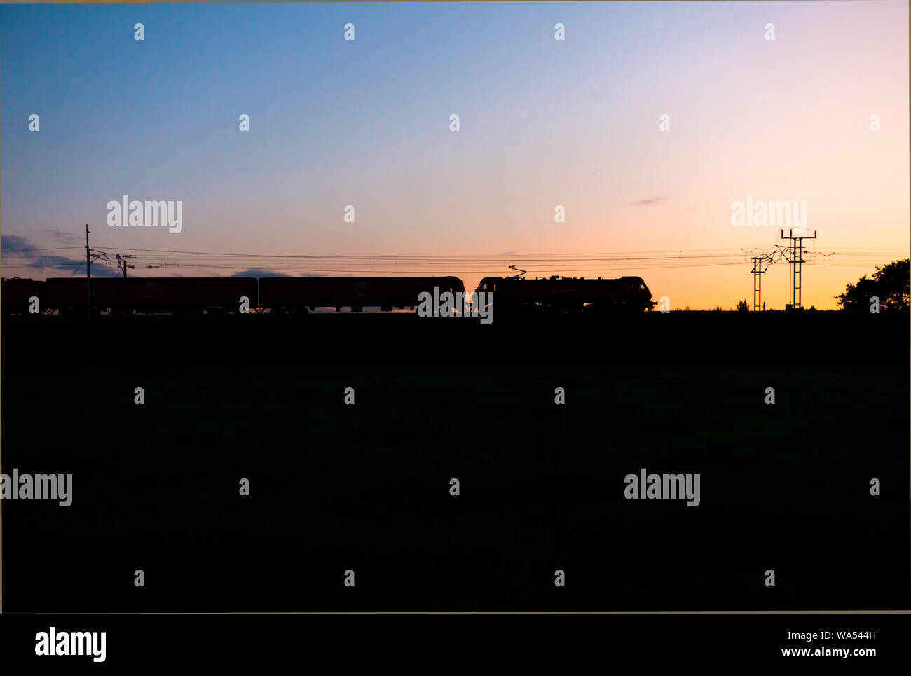 DB cargo class 90 electric locomotive on the west coast mainline with a ...