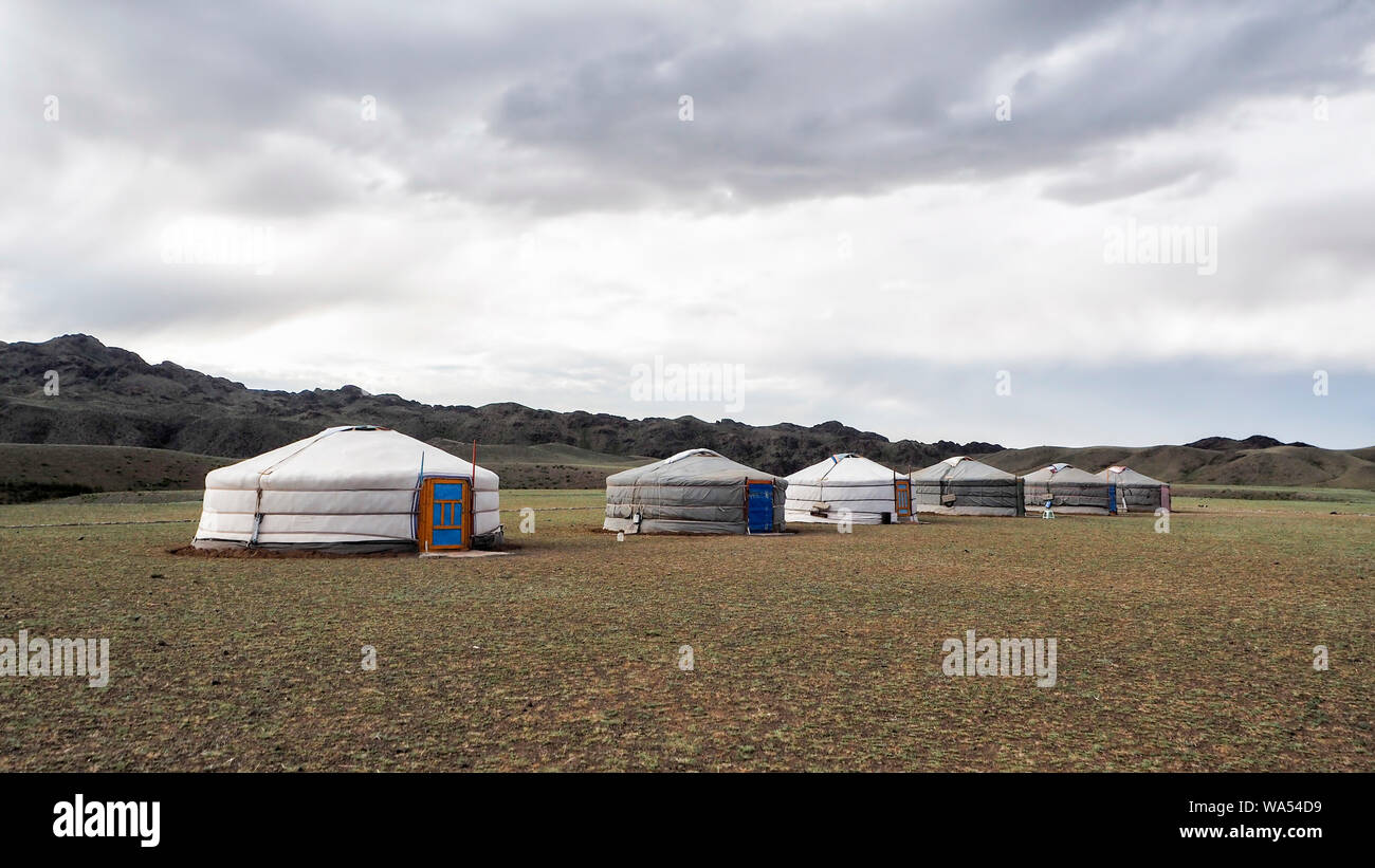 Secluded Mongolian Gers at the Gobi Desert, Mongolia Stock Photo - Alamy