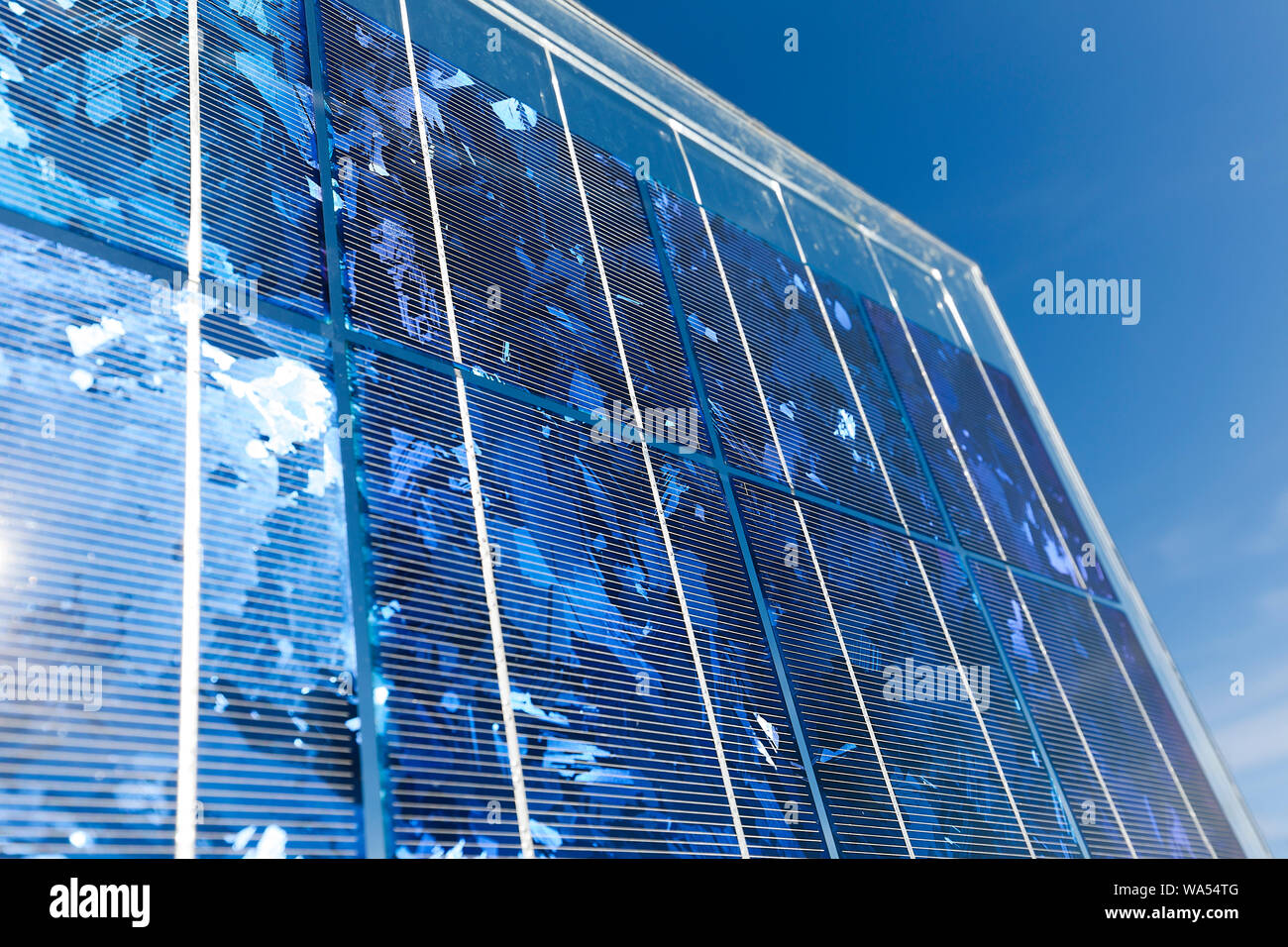 monocrystalline photovoltaic solar cell panels producing electricity ...